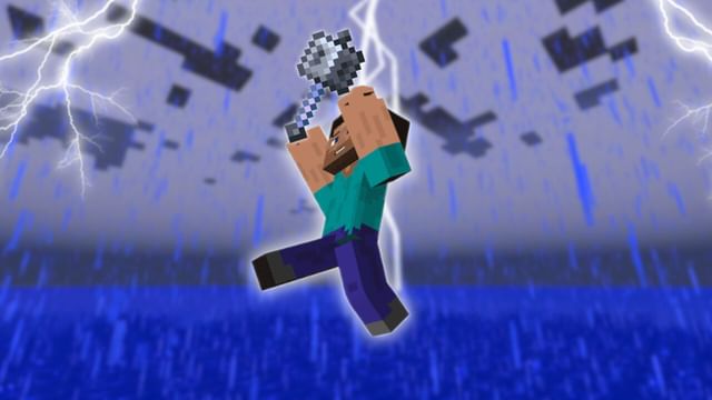 Minecraft's new mace weapon pairs with a channeling-enchanted trident ...