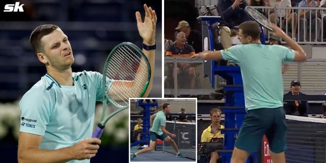WATCH: Controversial end to Hubert Hurkacz & Grigor Dimitrov's Miami 4R clash as Pole touches ...
