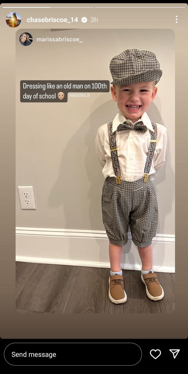 "Dressing like an old man": SHR driver Chase Briscoe's son Brooks ...
