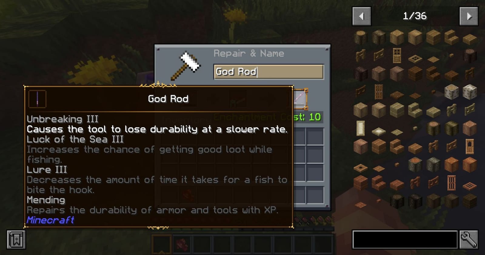 How to make the best fishing rod in Minecraft