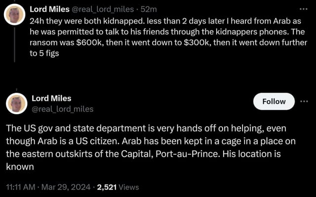 "Arab has been kept in a cage" - Miles Routledge claims to have spoken ...