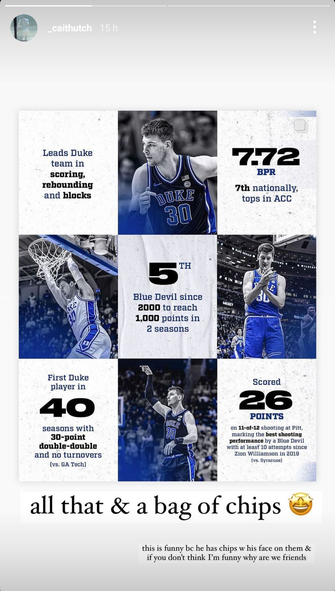 Kyle Filipowski's GF Caitlin Hutchison has hilarious reaction to Duke ...