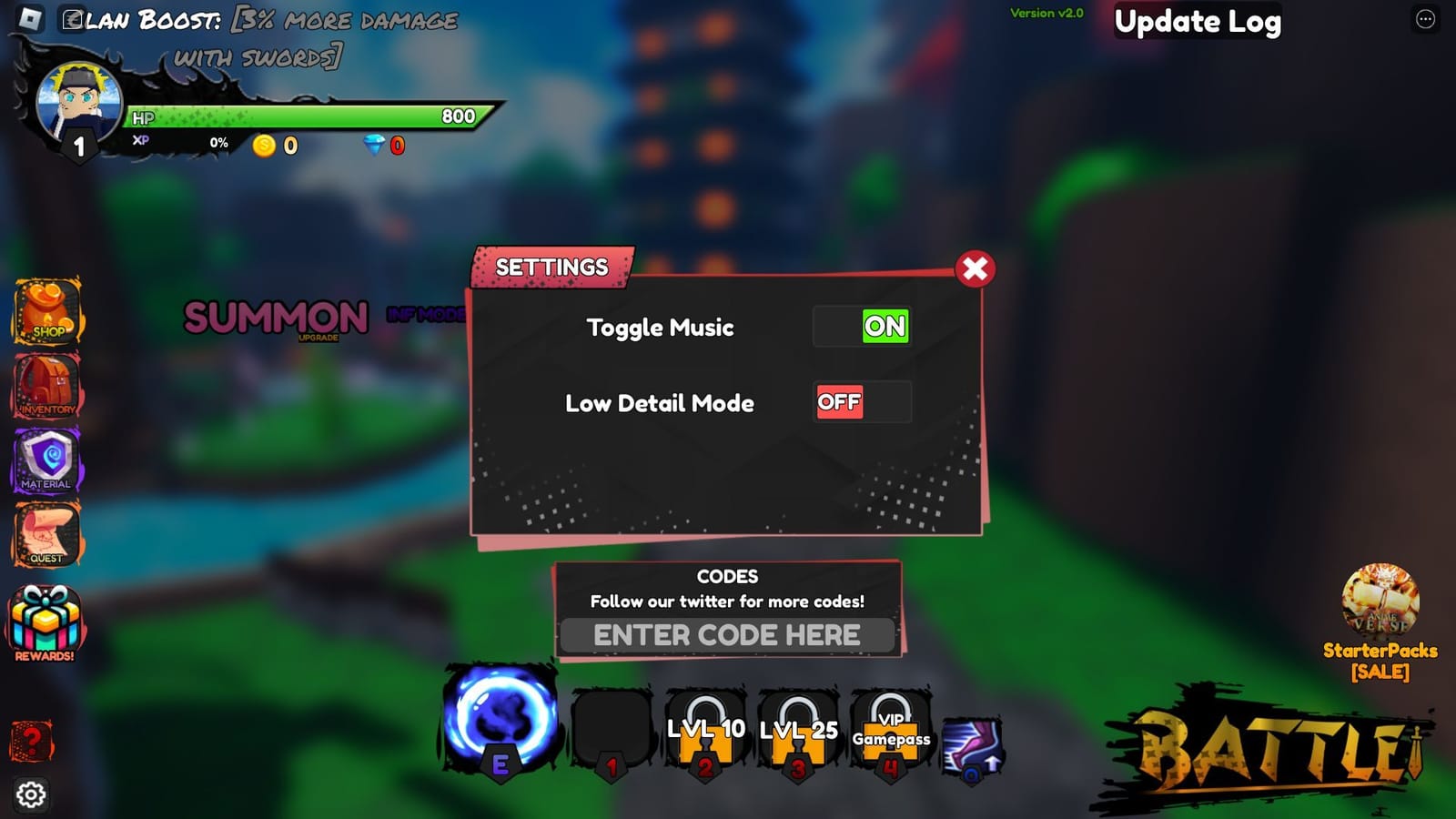 Roblox Anime Verses Codes