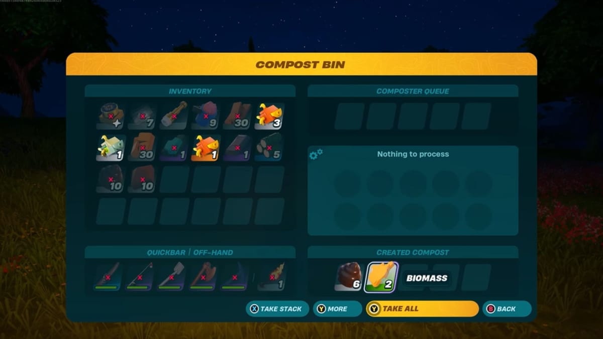 How to make Biomass in LEGO Fortnite
