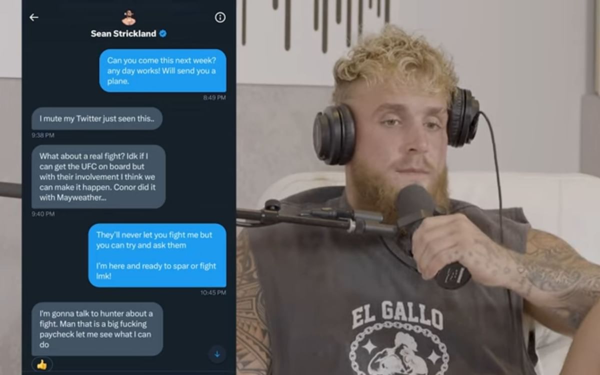 Jake Paul leaks DMs of Sean Strickland "making up excuses" in response to sparring offer ...