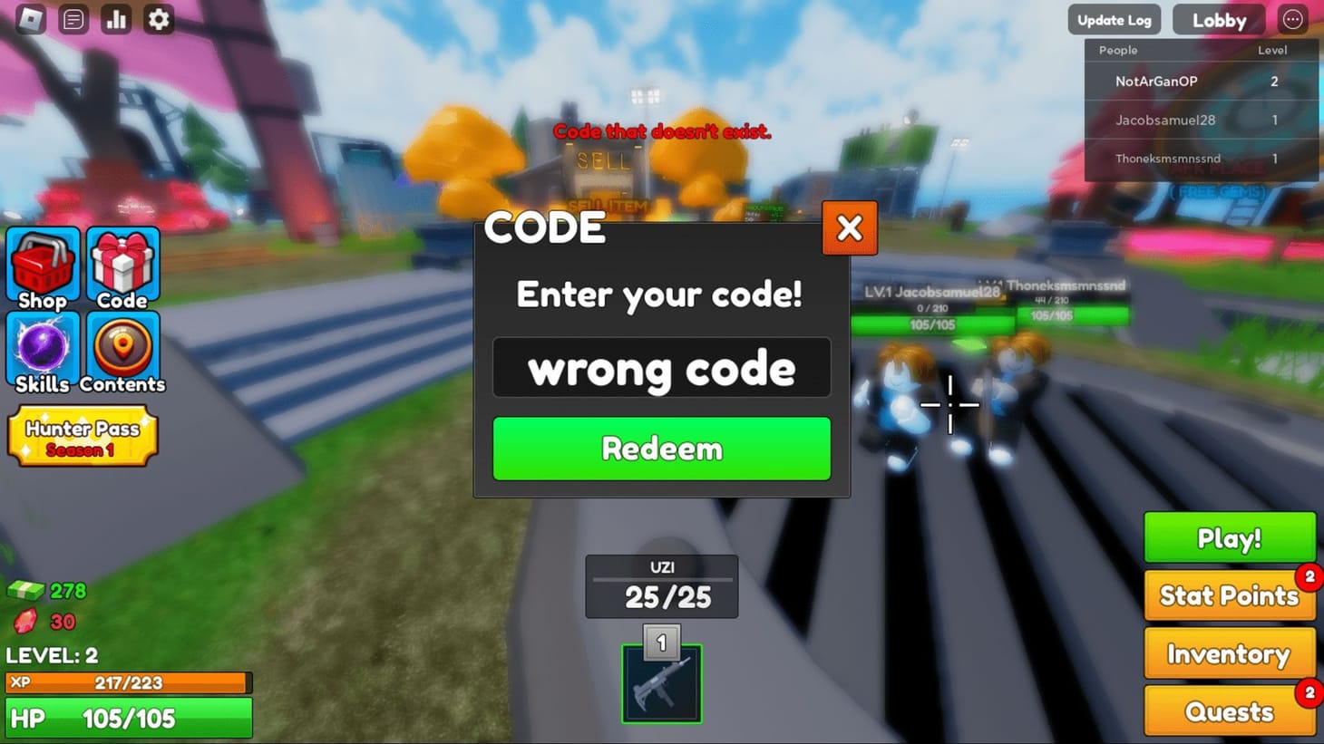 Zombie Hunters codes