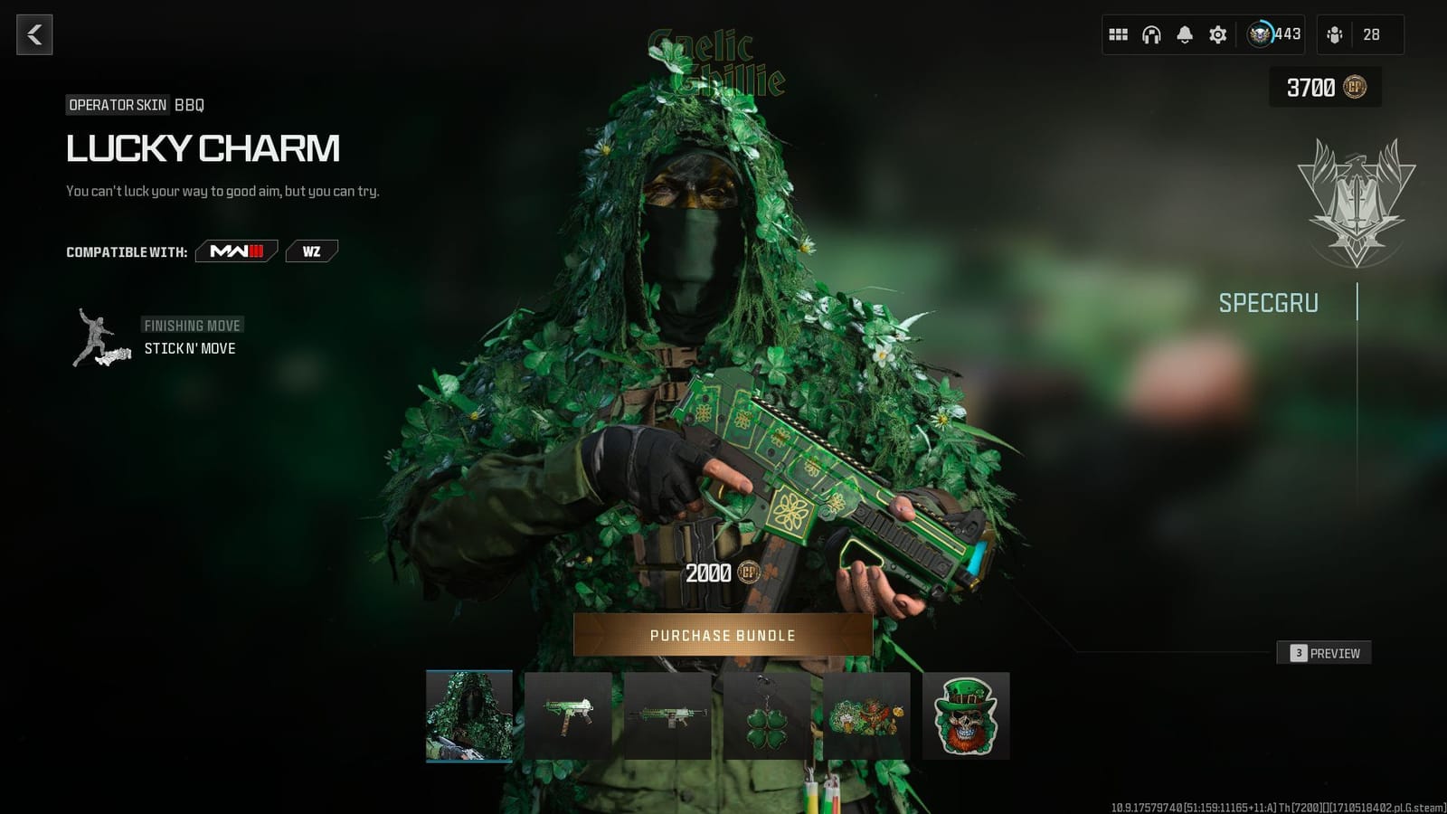 Gaelic Ghillie Operator bundle in MW3 and Warzone: Price, what's ...