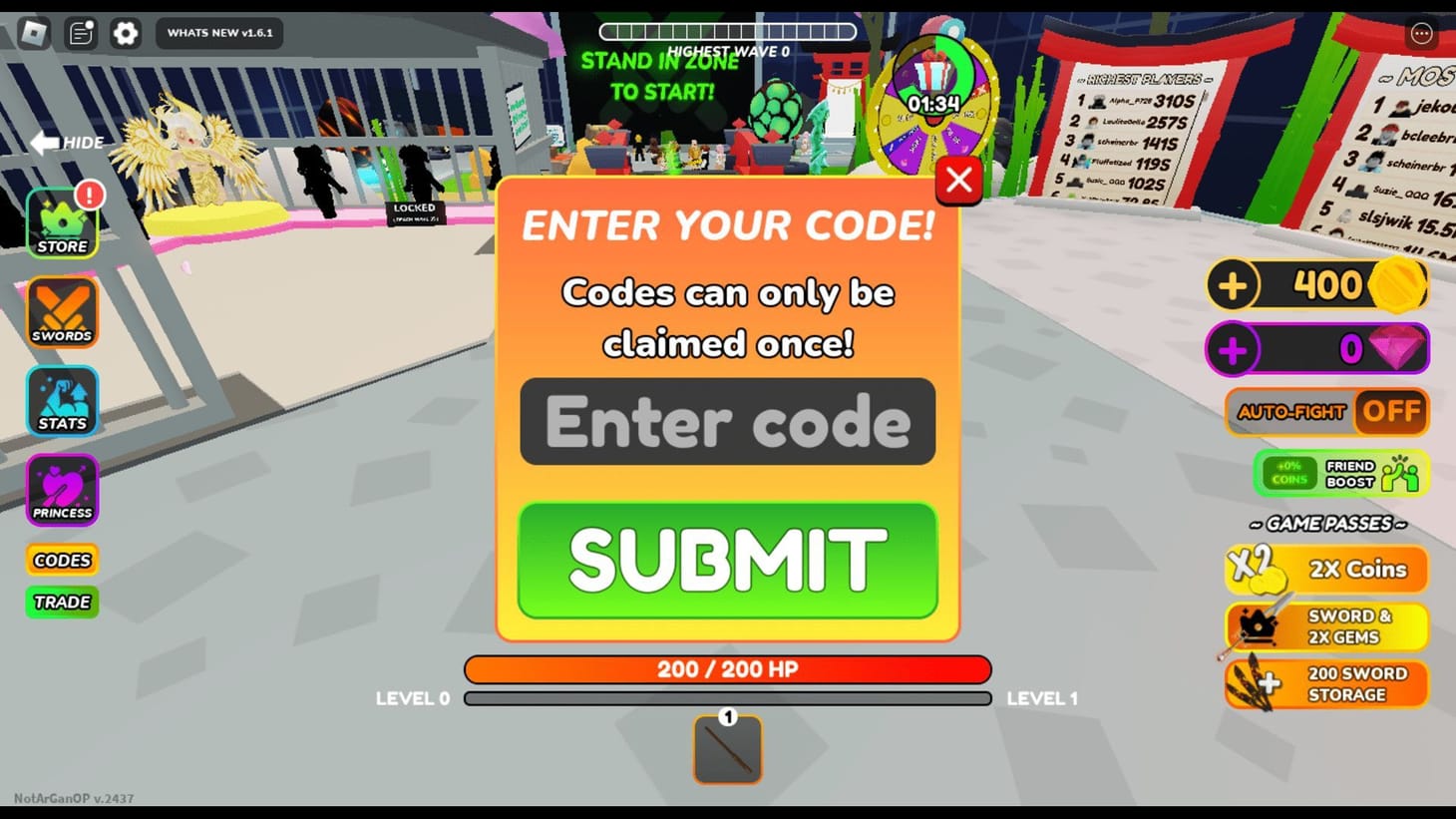 Anime Blade Universe Codes
