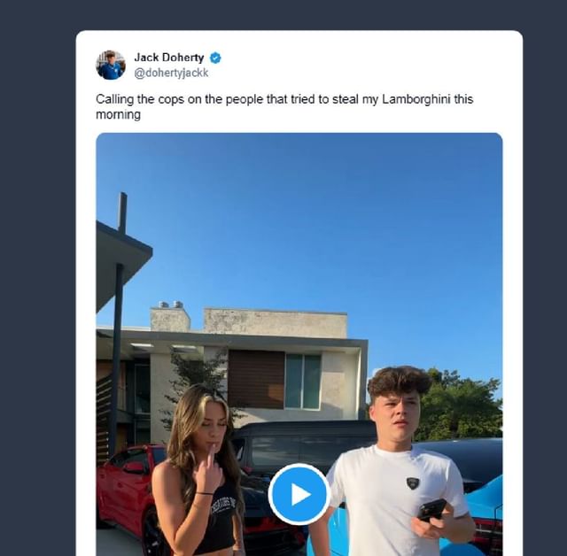 "Someone tried to steal my Lambo": Jack Doherty calls the cops after ...
