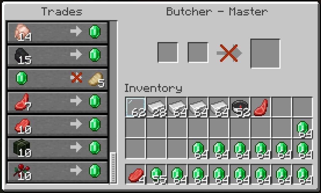 All Minecraft villager trades