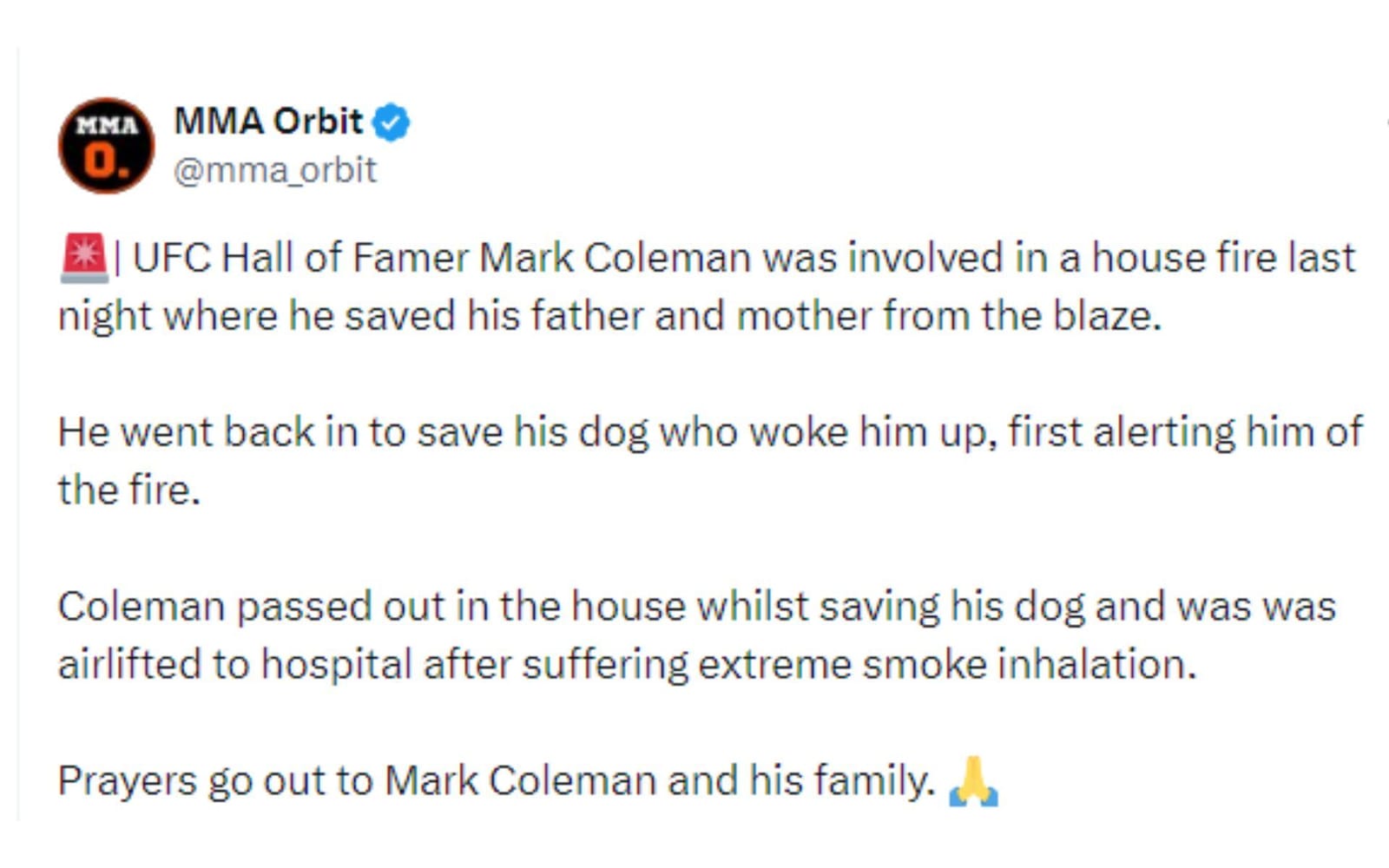 “What a hero” - Fans rally behind ex-UFC champ Mark Coleman as he ...