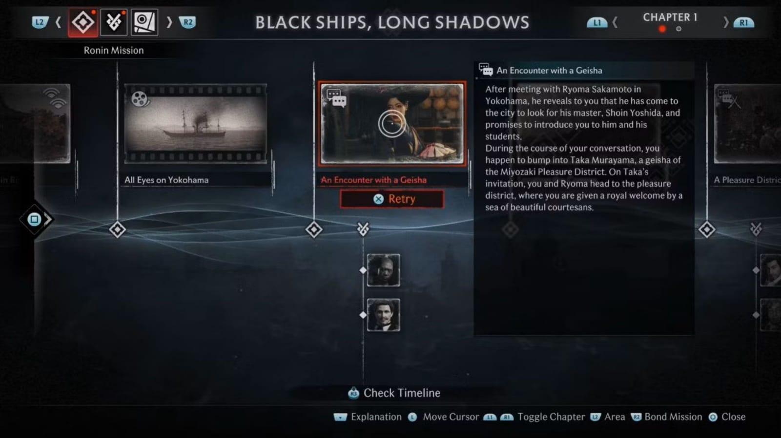 How to replay missions in Rise of the Ronin