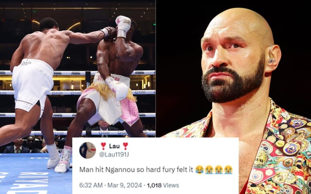 "Someone looking shook" - Fans react to Tyson Fury's "scared" ringside ...