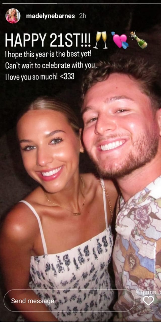 “I love you so much!": Quinn Ewers’ GF Madelyn Barnes pens down ...
