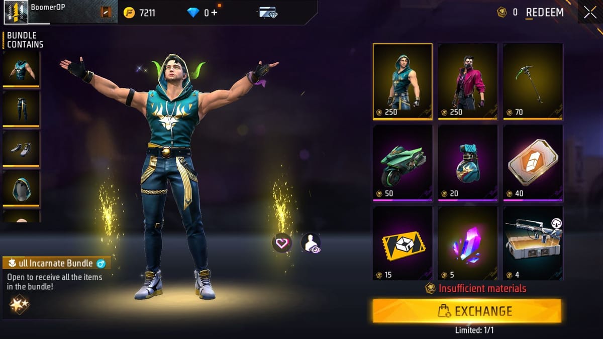 Free Fire Fighter Ring event: Bear Incarnate Bundle, Bull Incarnate ...