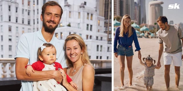 Daniil Medvedev's wife Daria and baby daughter Alisa enjoy the sunset ...