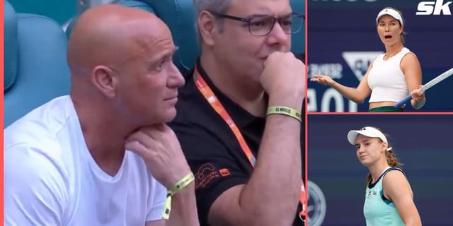 WATCH: Andre Agassi in attendance during Danielle Collins and Elena ...