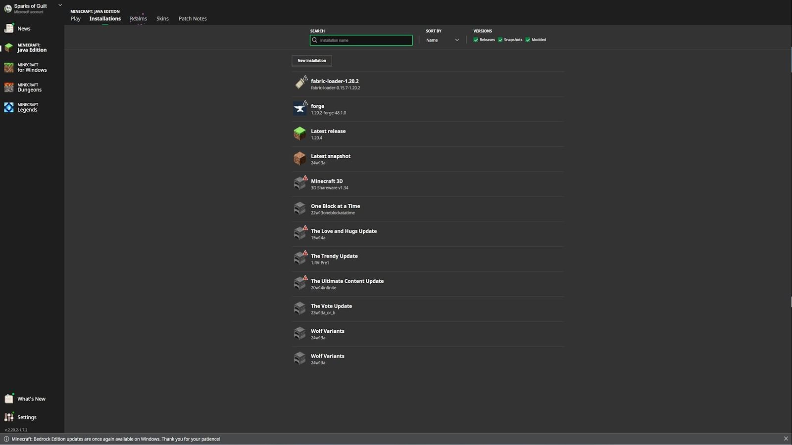 How to download Minecraft snapshot 24w13a