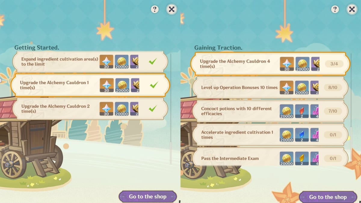 How to upgrade the Alchemy Cauldron in Genshin Impact Alchemical Ascension