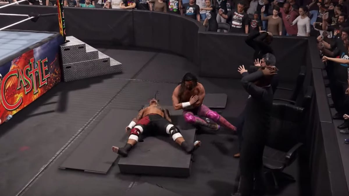 How to put your opponent through the announce table in WWE 2K24