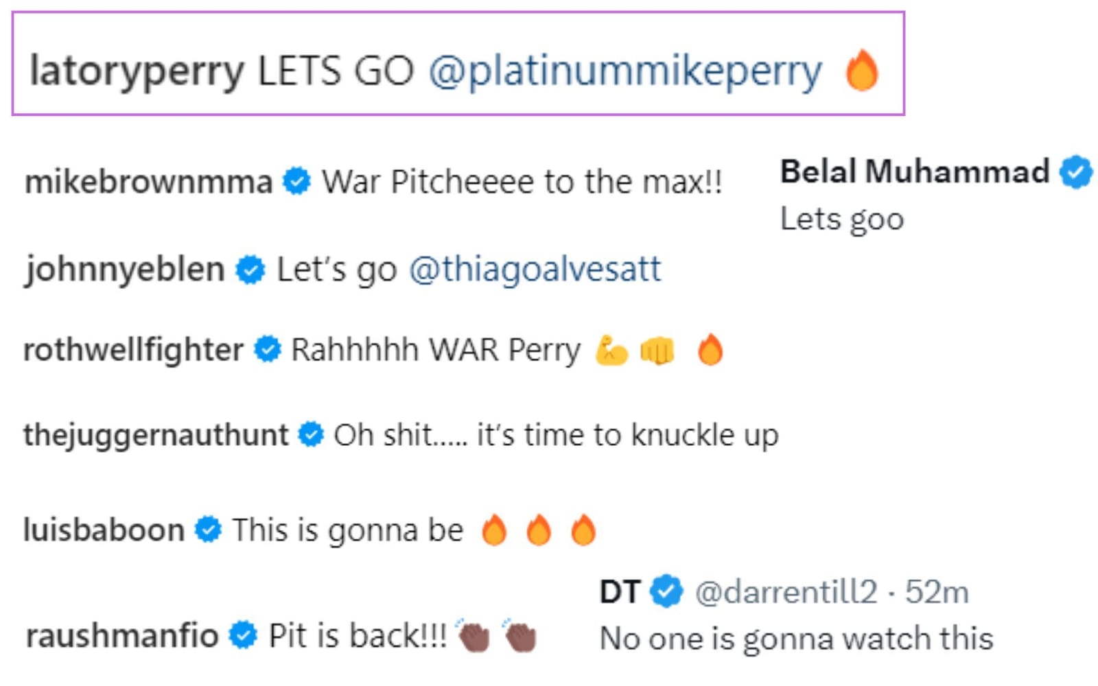 Mike Perry's wife Latory and fellow fighters react to 'Platinum's' next ...