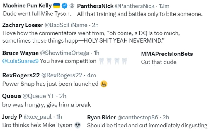 "Dude went full Mike Tyson" - Fans react as shocking bite incident ...