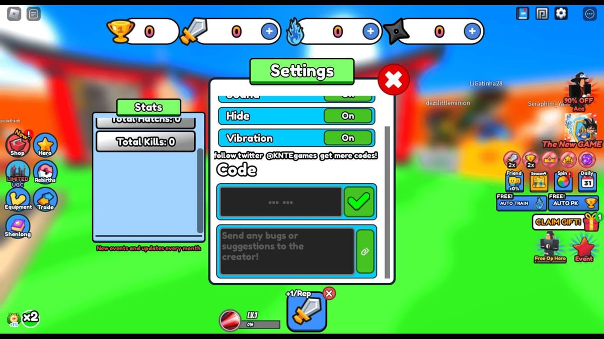 Roblox Anime Energy Clash Simulator Codes