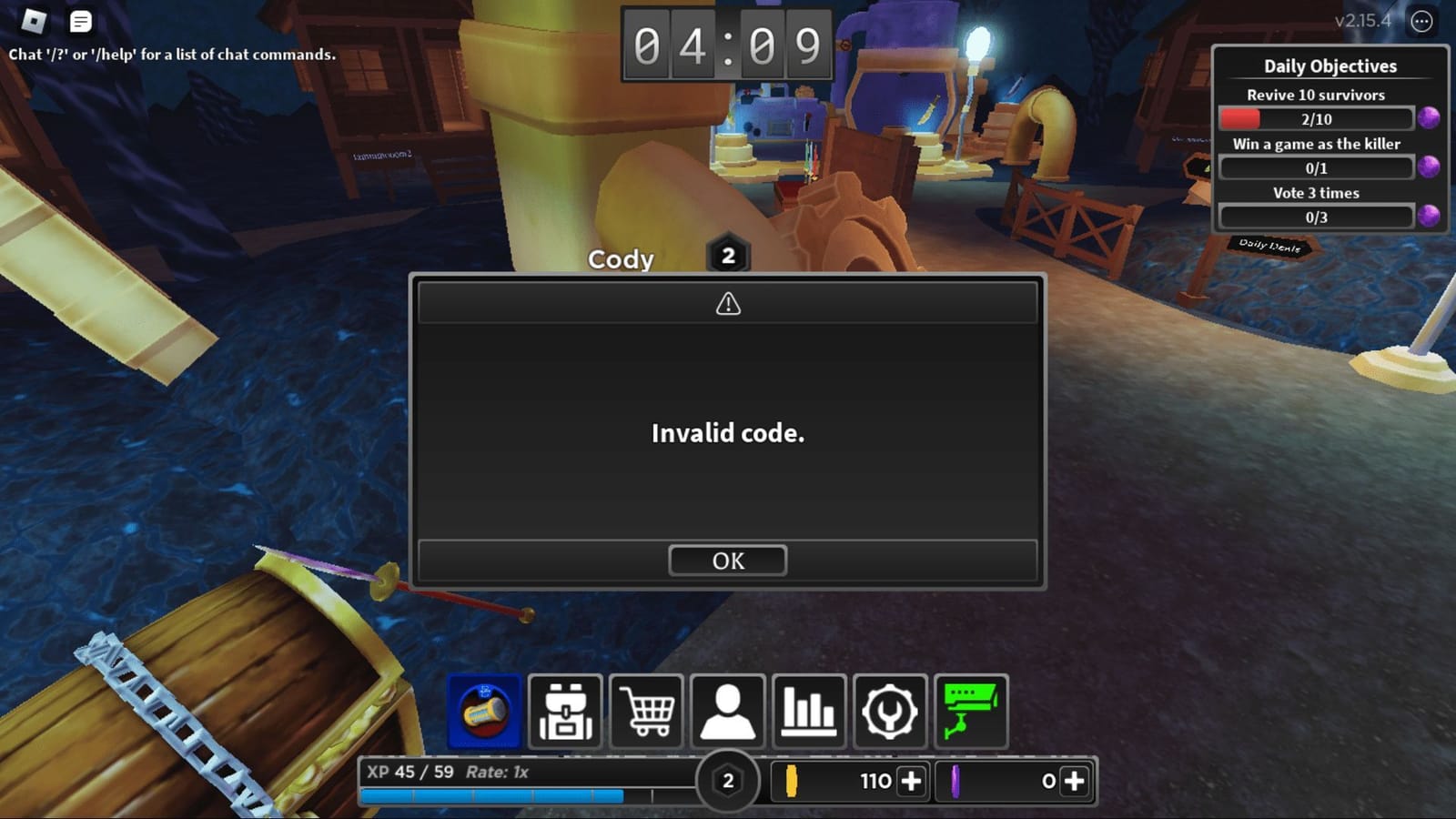 Survive The Killer codes (April 2026)