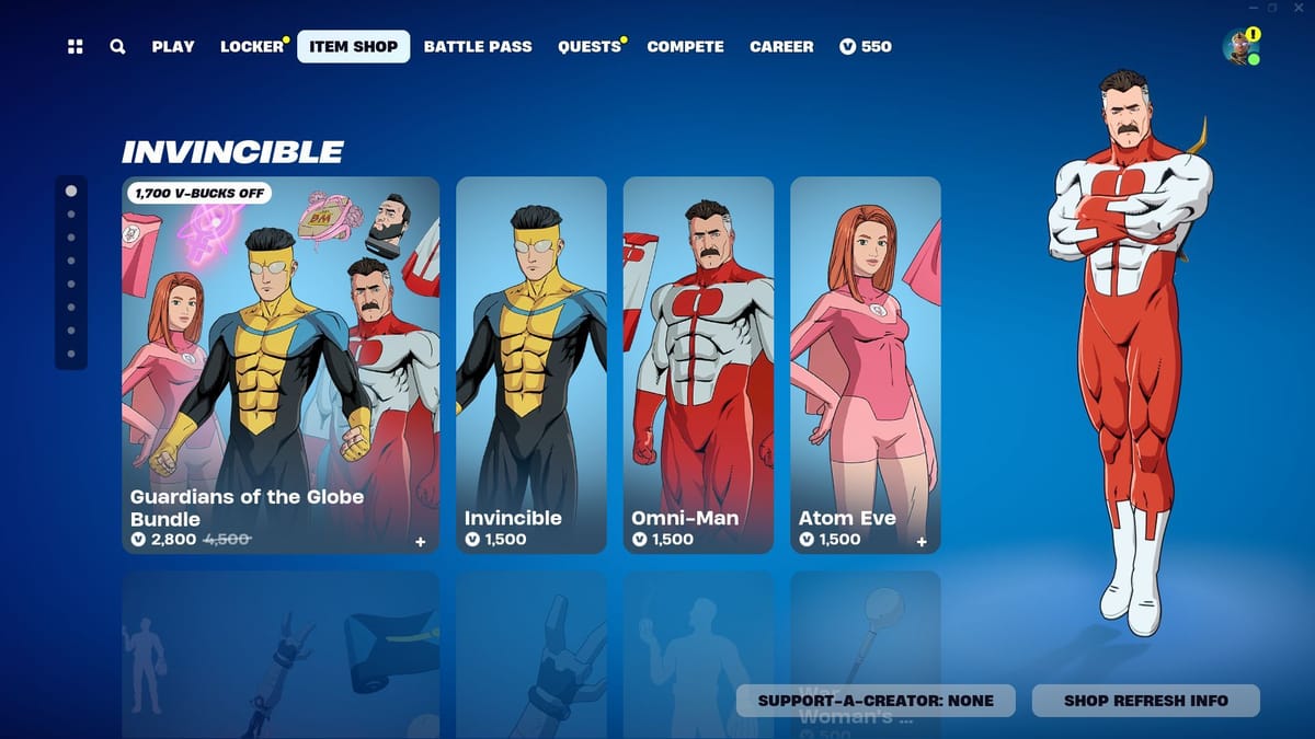 How to get Omni-Man, Atom Eve, and Invincible Skins in Fortnite (April ...