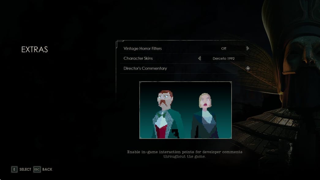 How to enable retro skins in Alone in the Dark?