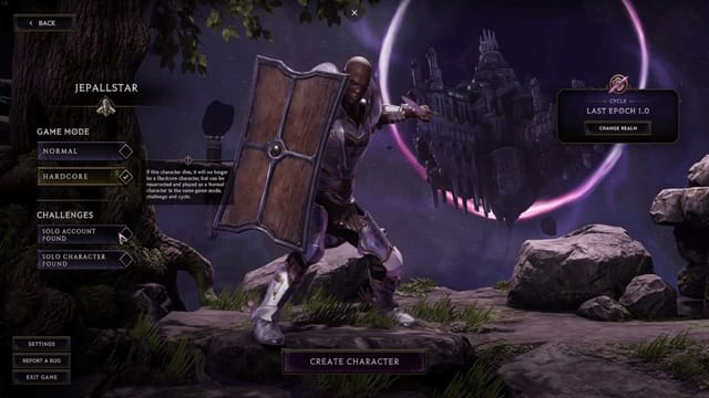 Last Epoch Solo Character Found vs Solo Account Found, explained
