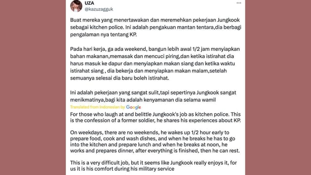 Former soldier shares details of the duties of a cook in the military ...