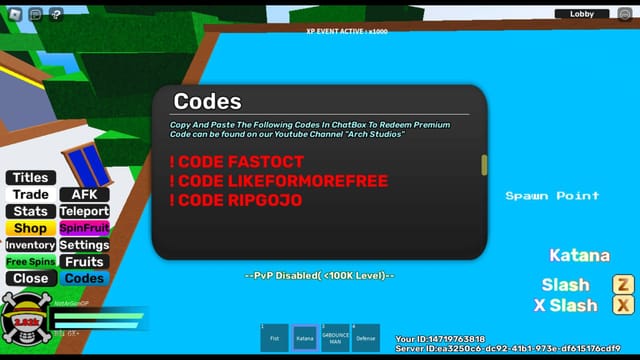 Roblox A Piece Codes