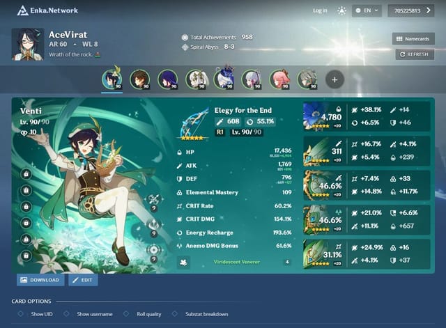 How to make Genshin Impact build showcase cards