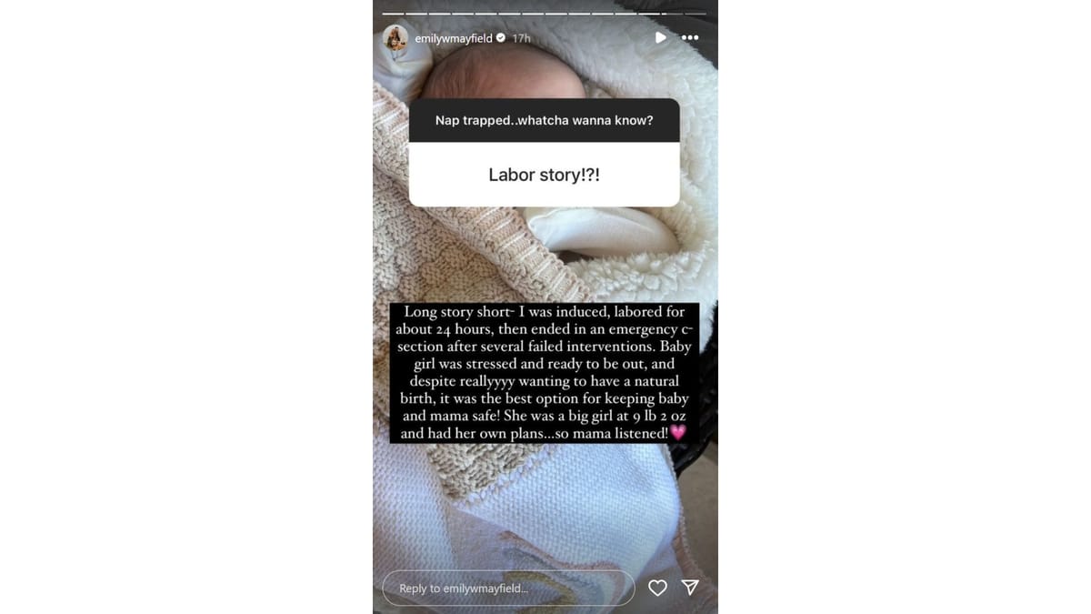 Baker Mayfield's wife Emily recounts emergency C-section labor story ...