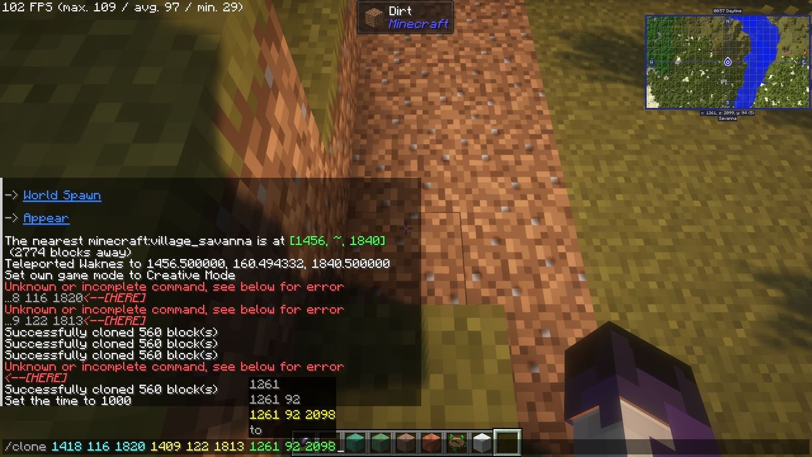 How to clone builds in Minecraft