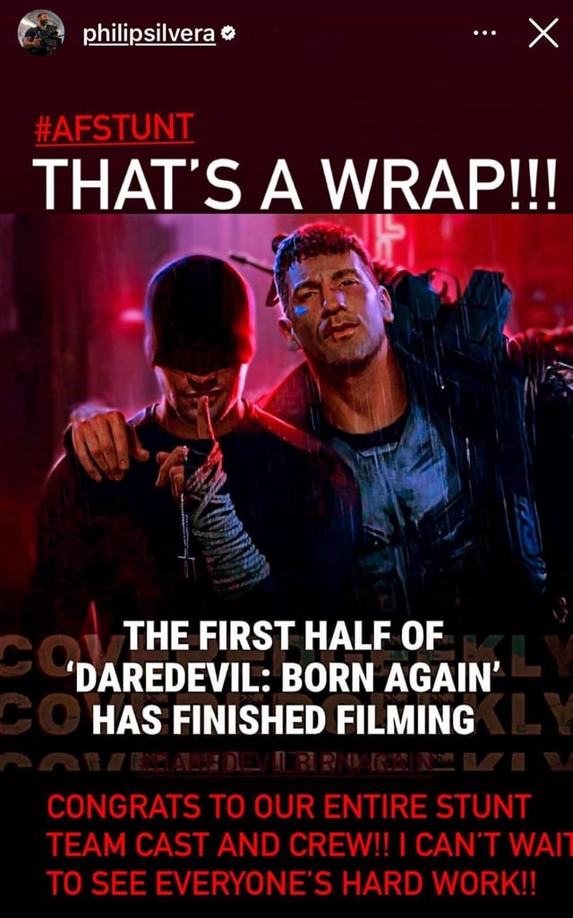 Daredevil: Born Again completes filming first half of the series