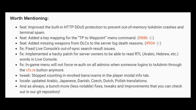 Gta 5 Rp Fivem Devs Share A Brand New Update Bug Fixes Discord