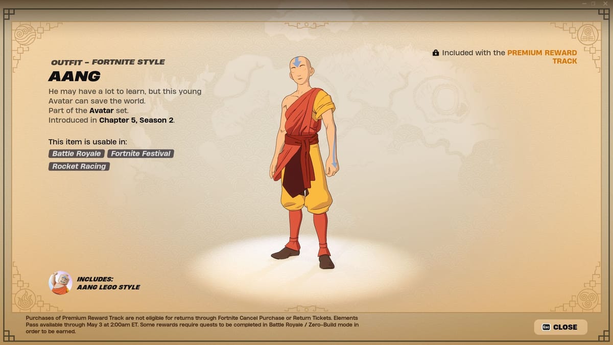 How to get Aang skin in Fortnite