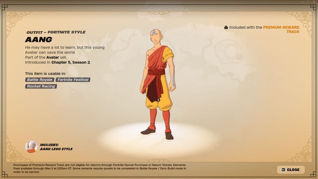 How to get Aang skin in Fortnite