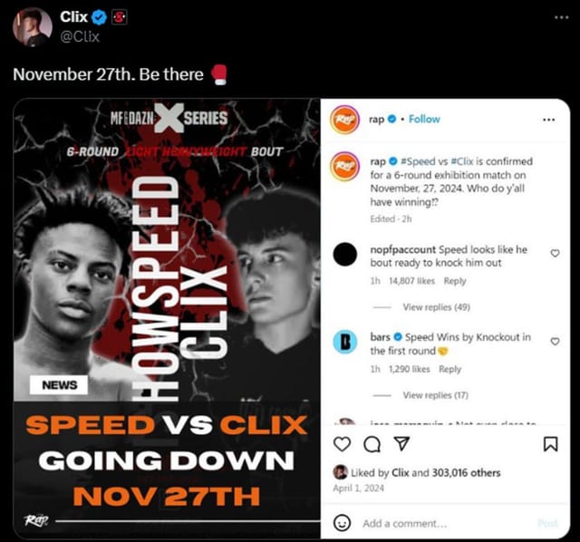 Everybody Knows You Re Scared To Fight Me Ishowspeed Calls Out Clix