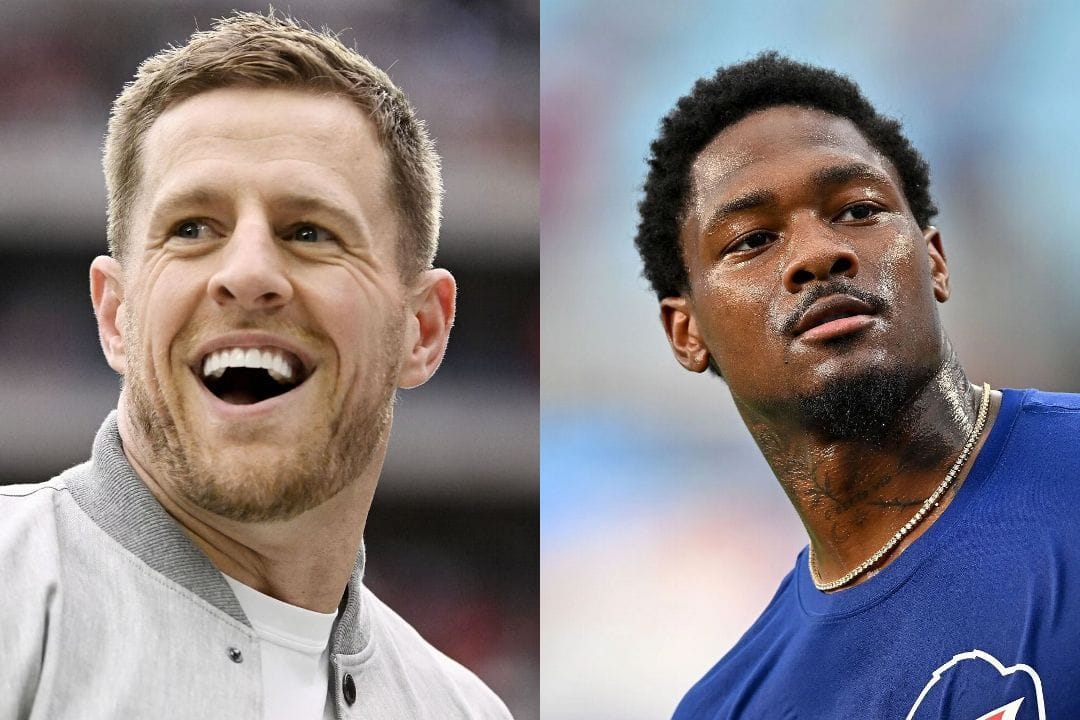 Future Hall of Famer JJ Watt cheers as Stefon Diggs joins Texans in ...