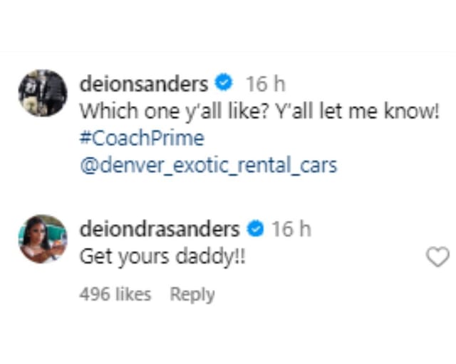 Deiondra Sanders: “Get yours daddy” - Deion Sanders' daughter Deiondra ...