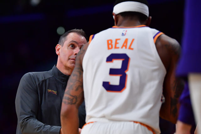 WATCH: Bradley Beal slaps under-fire Suns coach Frank Vogel's hand ...