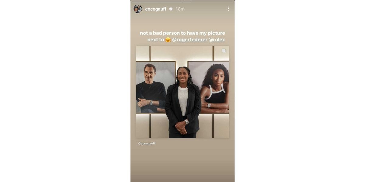 Coco Gauff delights over her and Roger Federer's side-by-side pictures ...