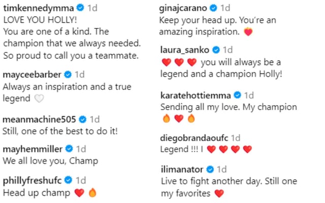 Laura Sanko, Gina Carano, and others react as Holly Holm issues ...
