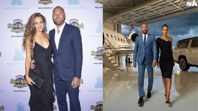In Photos: Derek Jeter's wife Hannah shines in skin-like makeup & aqua ...