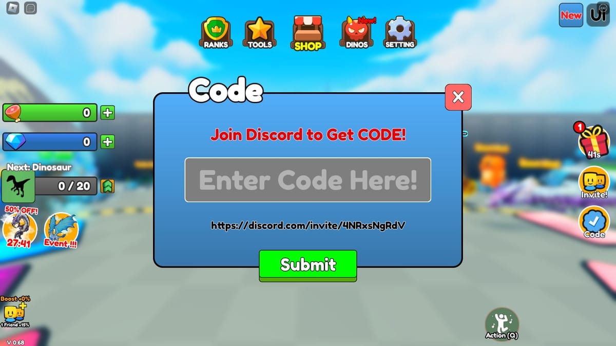 Dinosaur Ride Simulator Codes