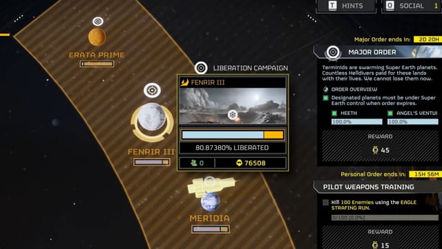 How to check the planet status in Helldivers 2