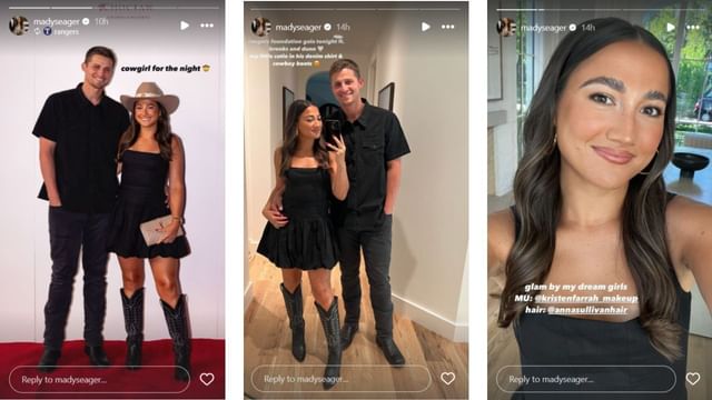In Photos: Corey Seager and wife Madisyn wow in coordinated black ...